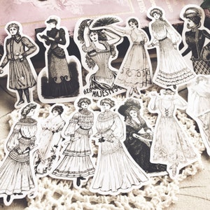 Vintage Elegant Lady European Ladies Stickers 14pcs, Translucent Vellum ...