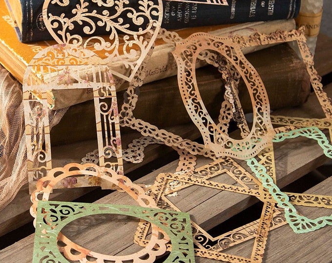 Hollow Floral Paper Lace Frames, Colored Stained Lace Paper Doilies ...