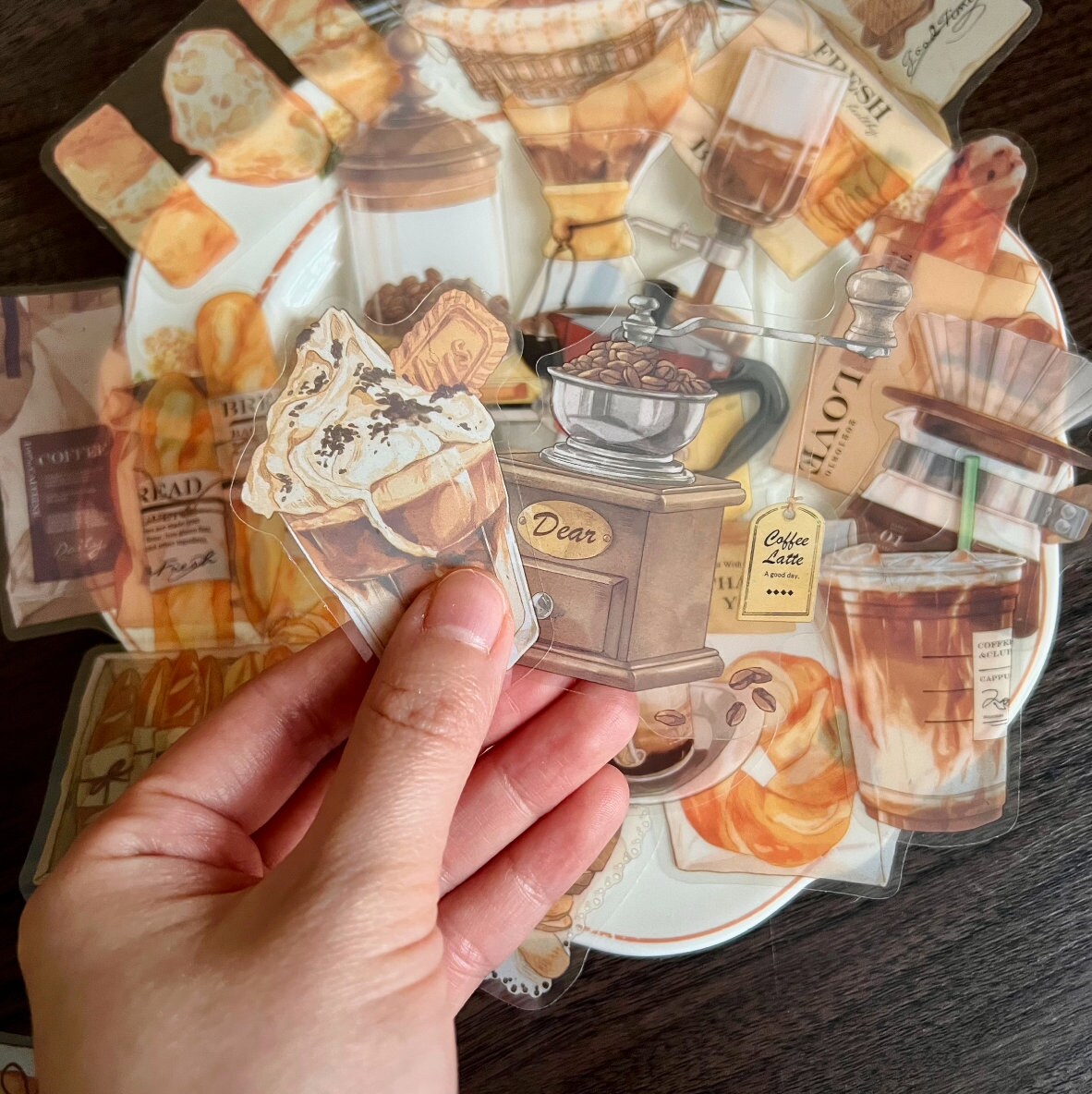 20pcs Cafe Brunch Stickers Clear PET Coffee Latte Breakfast - Etsy