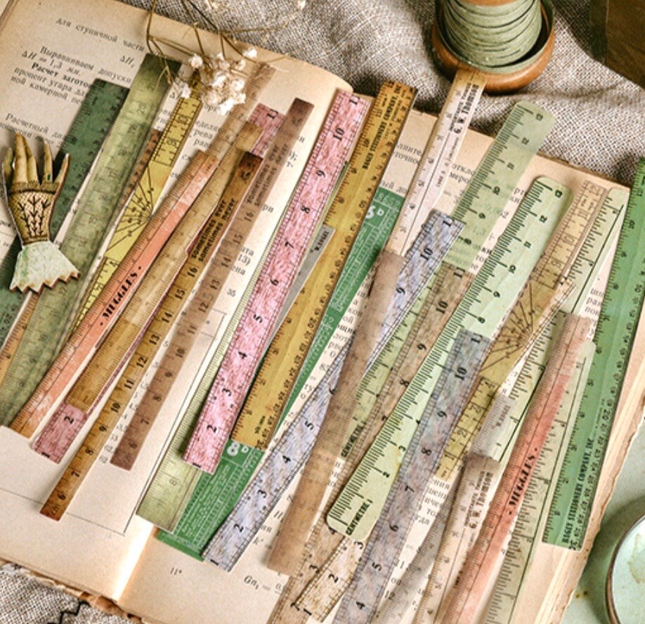 30pcs Vintage Ruler Stickers Vellum Canvas Papers Retro - Etsy