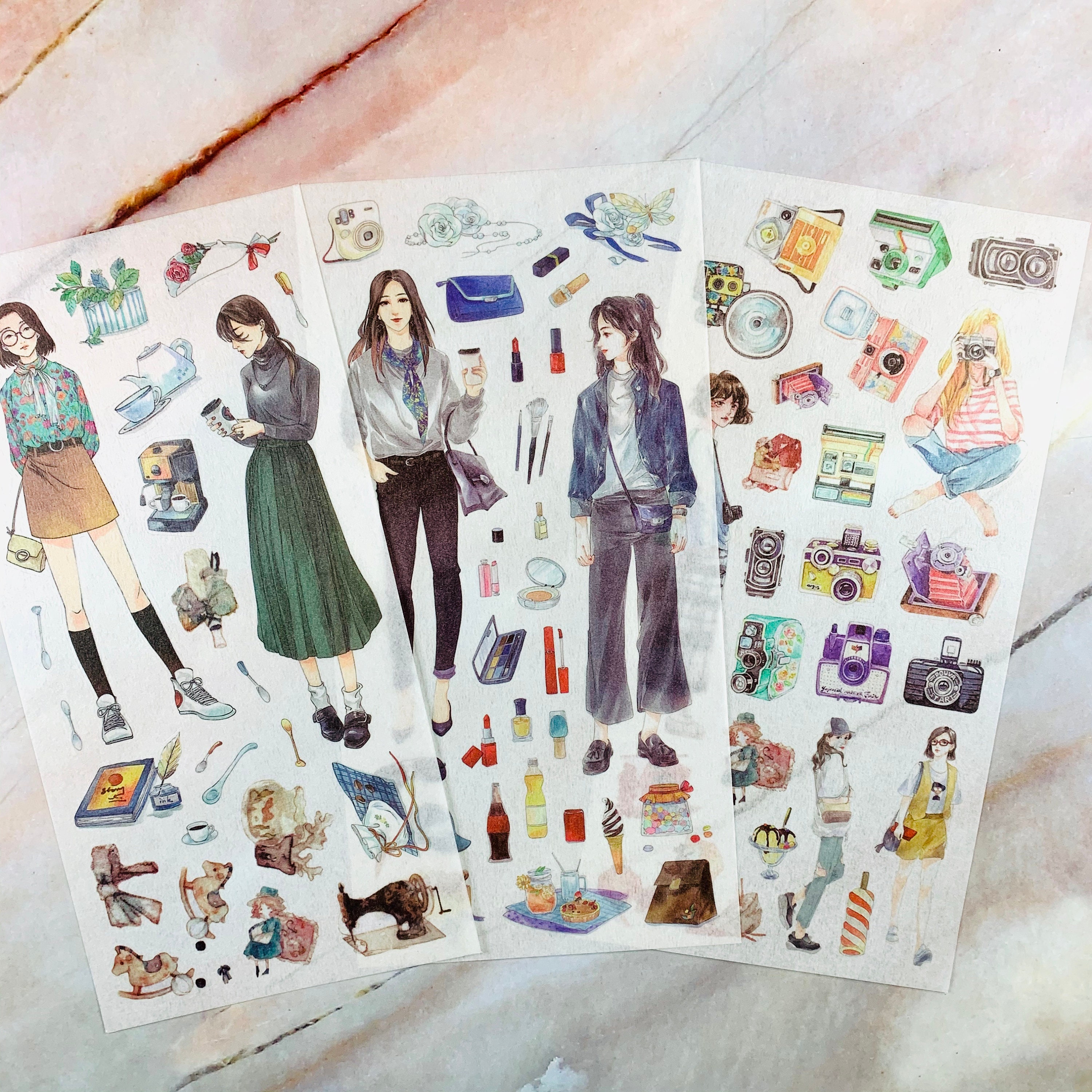 Planner Washi Sticker Sheet 12 Sheets Fashion Planner Sticker Make Up ...