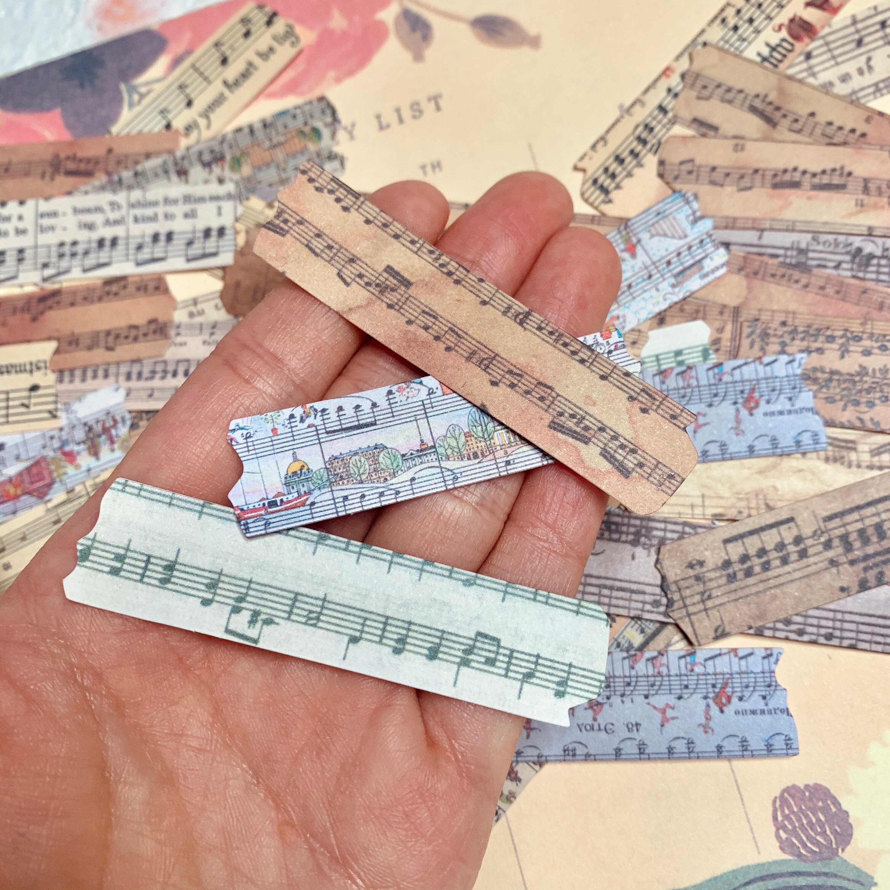 Music Note Strips 50pcs Vintage Style Small Retro Ephemera - Etsy
