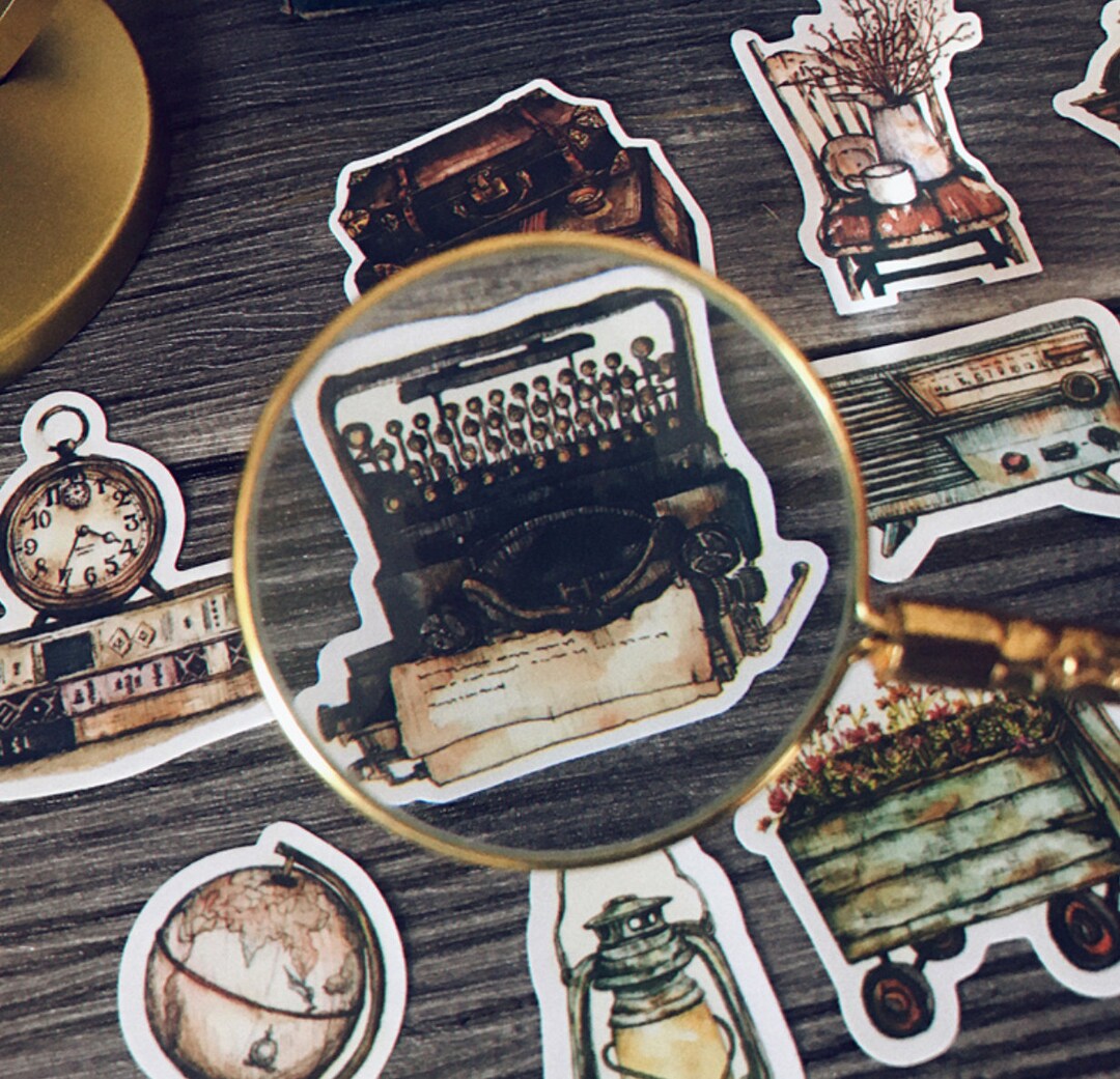 Vintage Items European Antique Sticker 14pcs, Vintage Typewriter ...