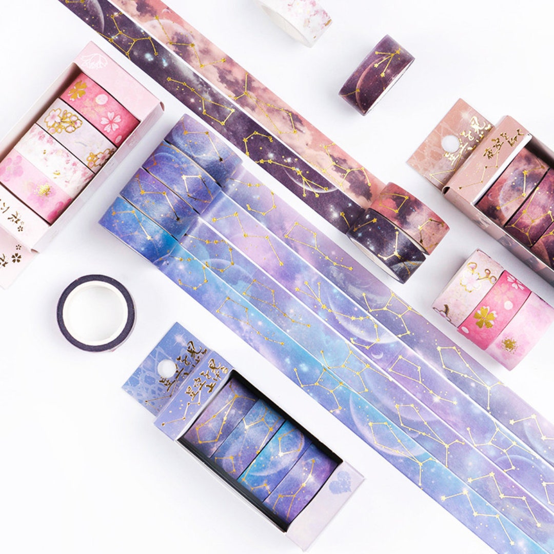 Mysterious Galaxy Washi Tape Set, Cherry Blossom Masking Tape, Stars ...