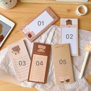 Cute Bear Notepad 50 Sheets, Adorable Bear Memo Pads, Non-adhesive To ...