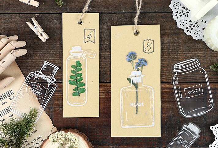 30pcs Clear Glass Bottle Stickers, Potion Jar Clear PET Sticker ...