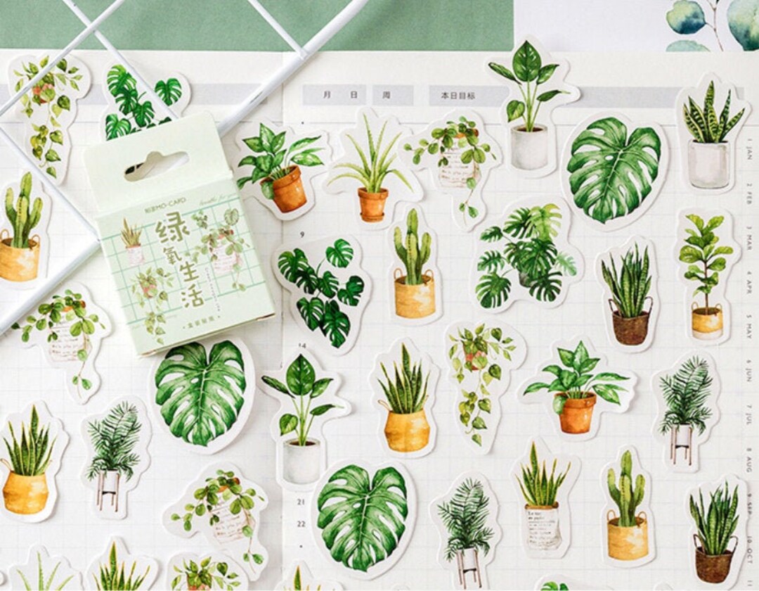 45pcs Potted Plant Stickers Die Cut Indoor Hanging Plant - Etsy