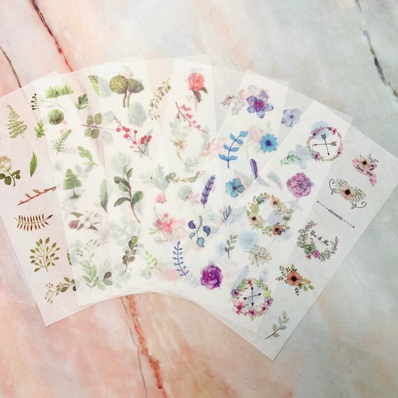 Leaf Decor floral planner sticker sheet Paper & Party Supplies Paper ...