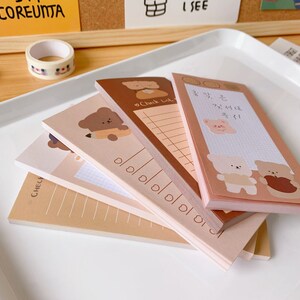 Cute Bear Notepad 50 Sheets, Adorable Bear Memo Pads, Non-adhesive To ...