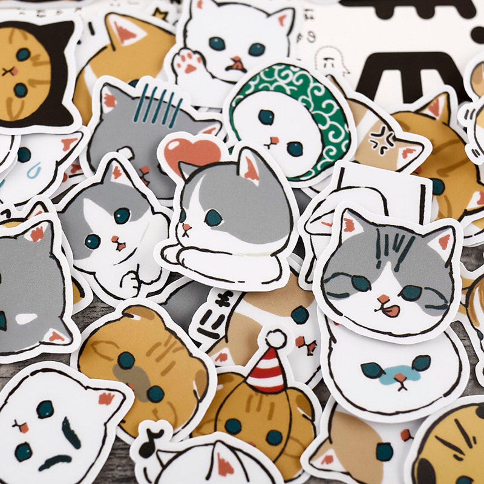 40pcs Cute Cat Kitten Stickers, Adorable Kitty Animal Pet Bullet ...