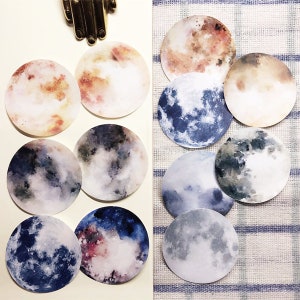 Fascinating Moon Stickers 12pcs, Full Moon Beautiful Galaxy Planet ...