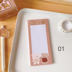 Cute Bear Notepad 50 Sheets, Adorable Bear Memo Pads, Non-adhesive To ...