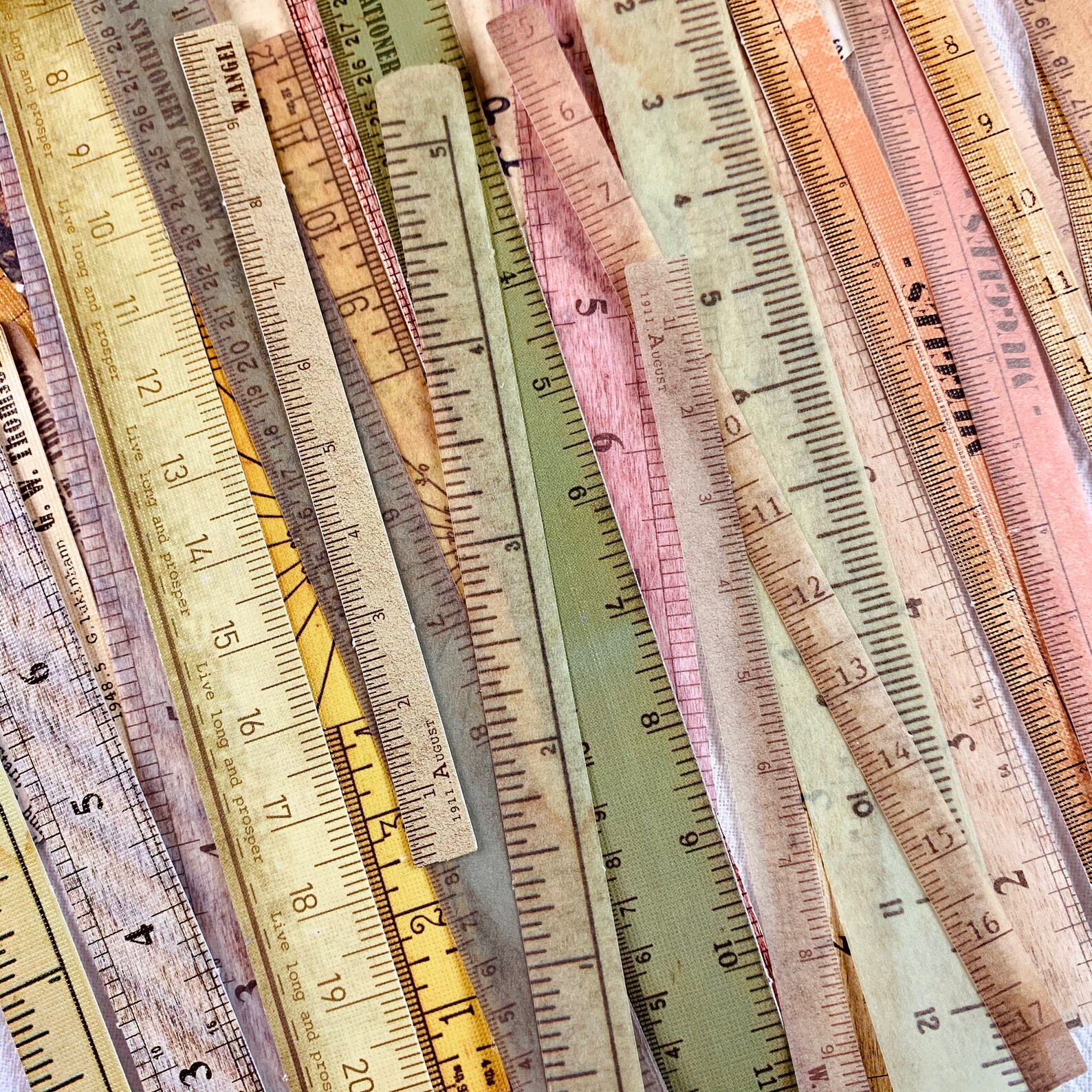 30pcs Vintage Ruler Stickers Vellum Canvas Papers Retro - Etsy