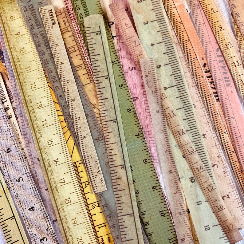 30pcs Vintage Ruler Stickers Vellum Canvas Papers Retro - Etsy