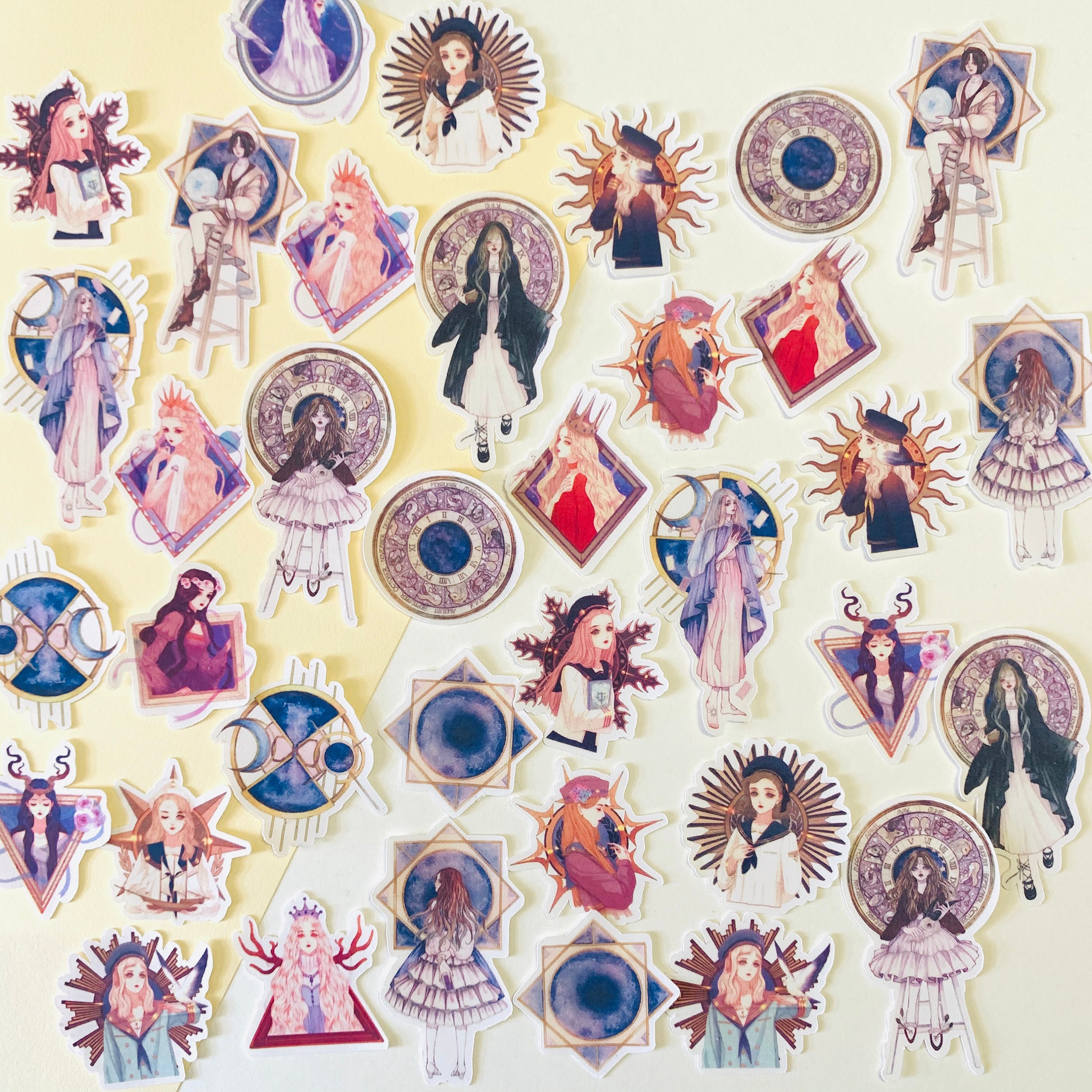 Magic Witch Stickers 36pcs Hand-drawn Magical Night Wizard - Etsy