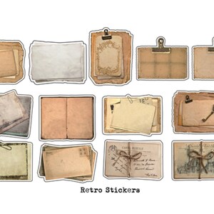 Retro Letter Vintage Paper Writable Stickers 13pcs, High Quality ...