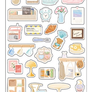 My Cozy Home Sticker Sheet, Aesthetic Room Cozy Bedroom Kitchen ...