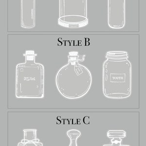 30pcs Clear Glass Bottle Stickers, Potion Jar Clear PET Sticker ...