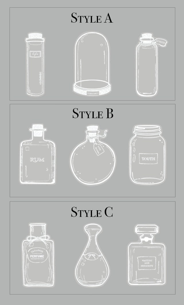 30pcs Clear Glass Bottle Stickers, Potion Jar Clear PET Sticker ...