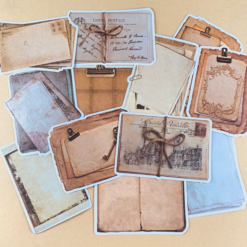 Retro Letter Vintage Paper Writable Stickers 13pcs High - Etsy Sweden