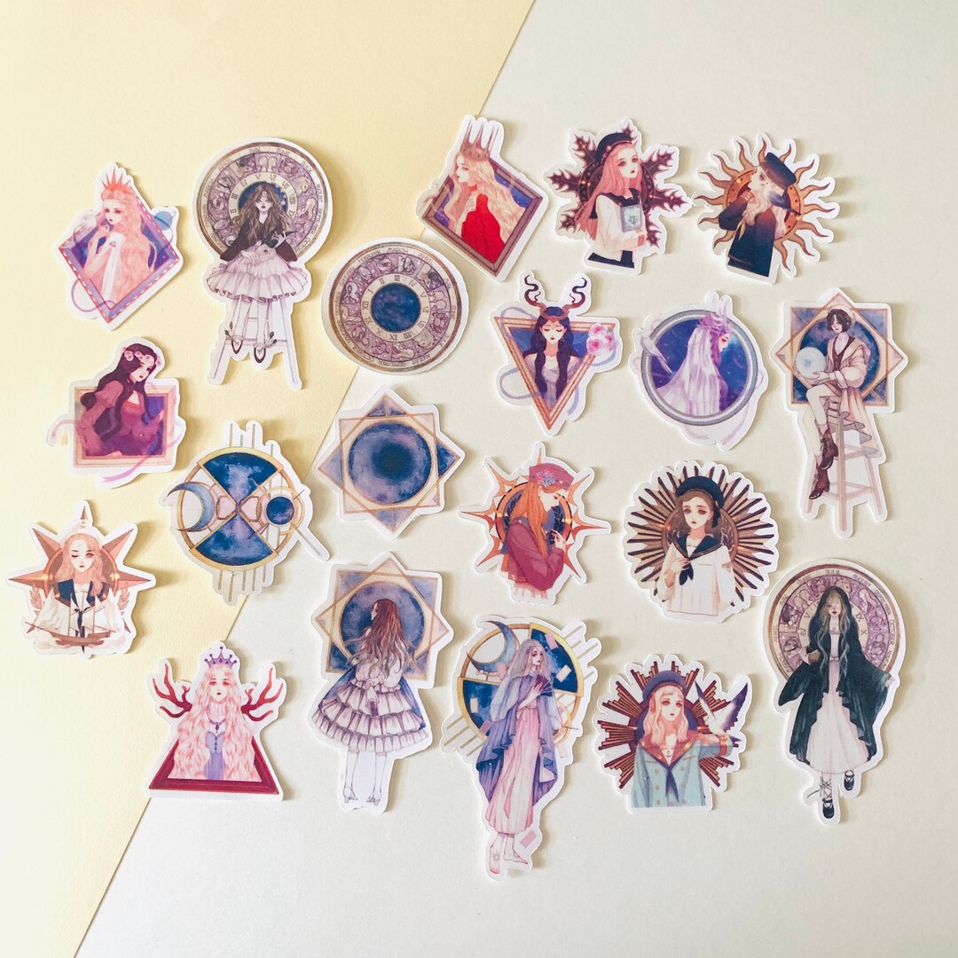 Magic Witch Stickers 36pcs, Hand-drawn Magical Night Wizard Witchcraft ...