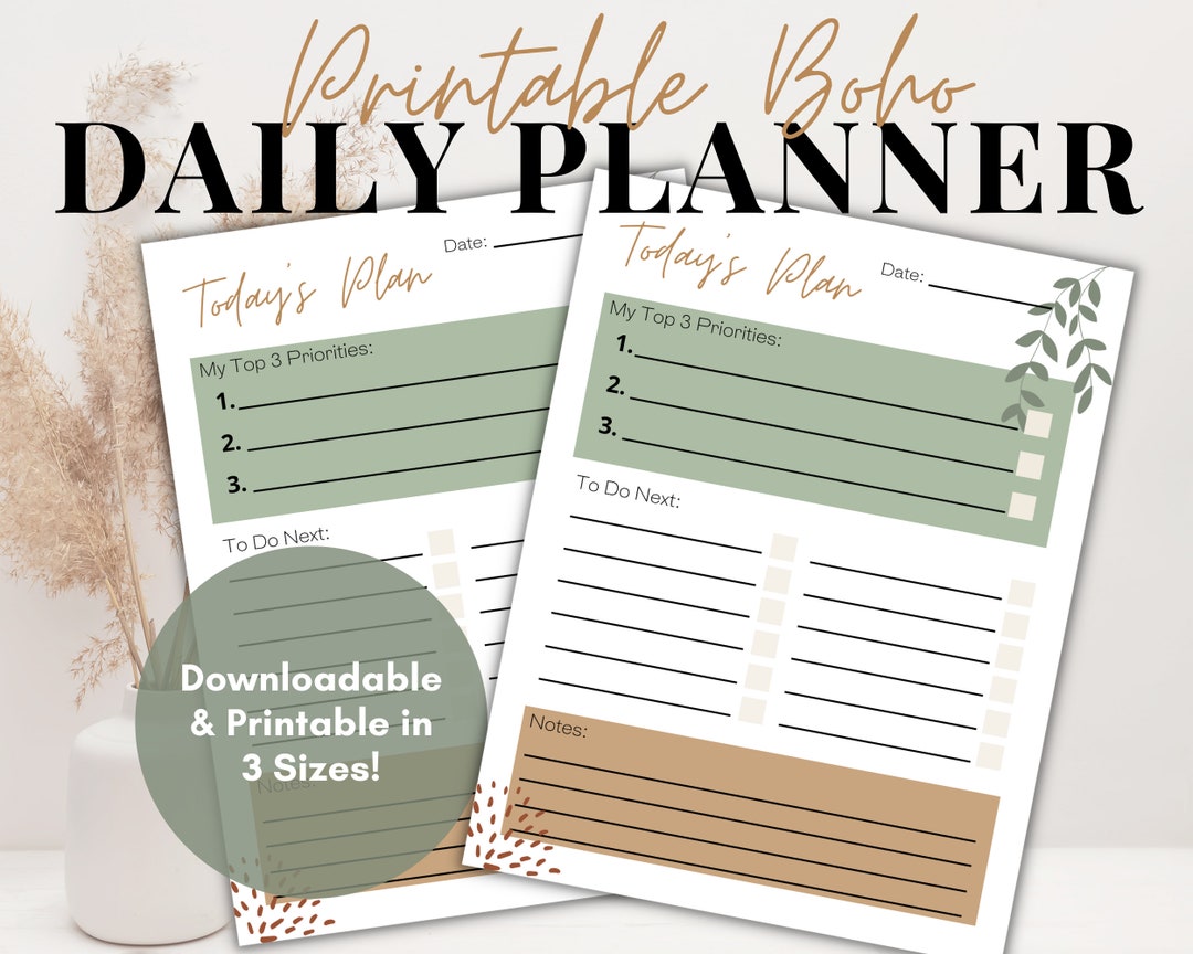 Boho Printable Planner to Do List Printable Daily Mom Planner Daily ...