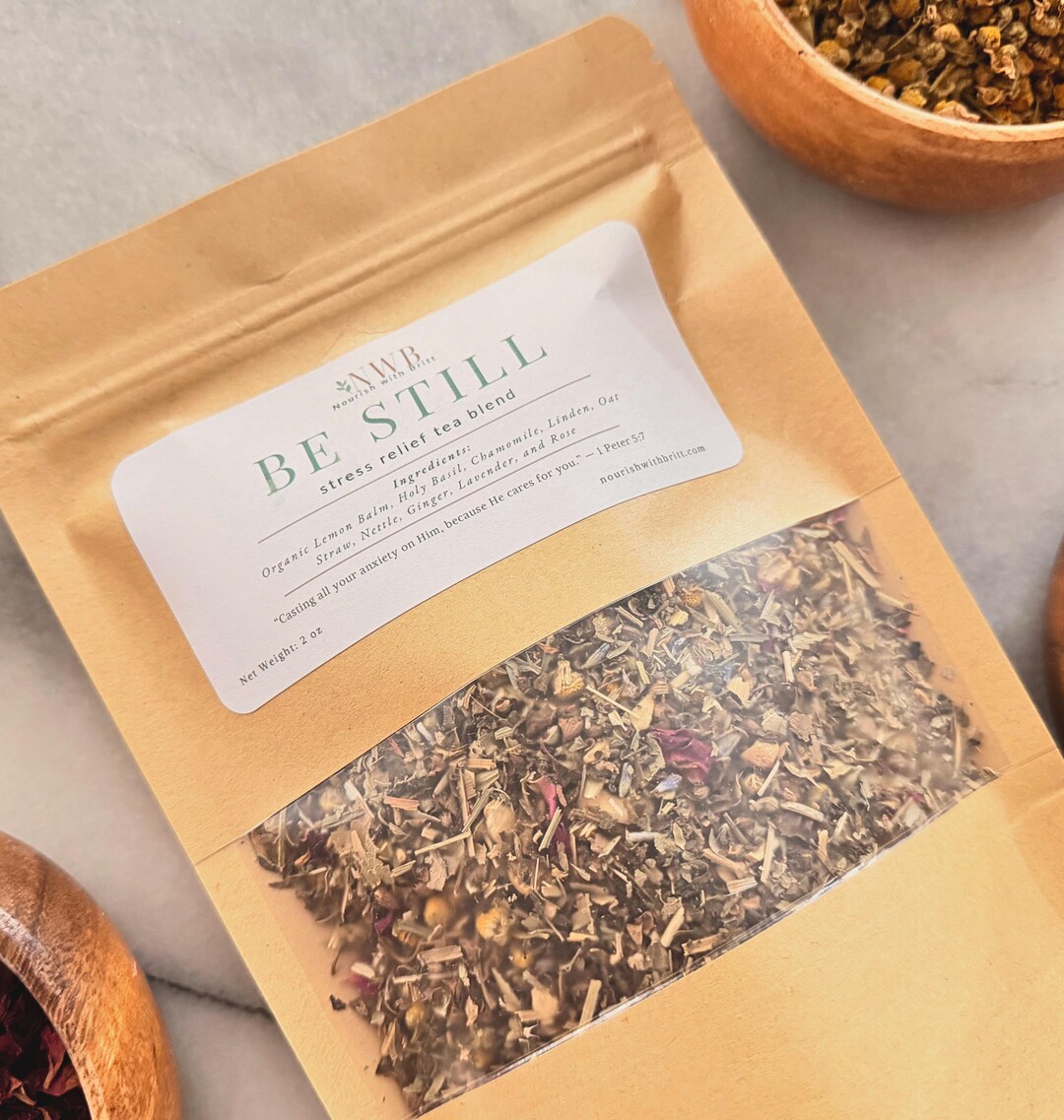 Be Still Organic Herbal Tea for Stress Relief | Calming Loose Leaf Tea ...