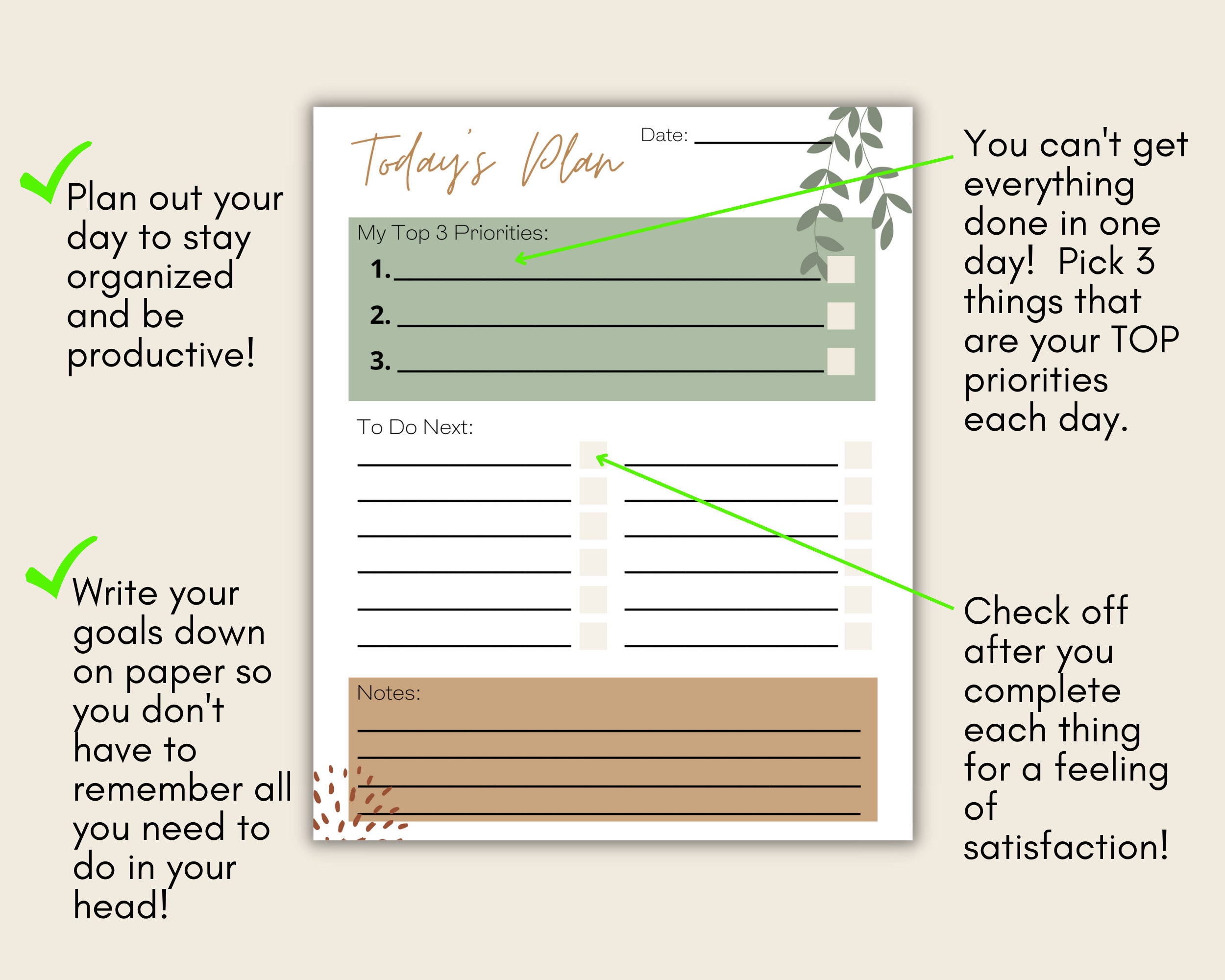Boho Printable Planner to Do List Printable Daily Mom Planner Daily ...