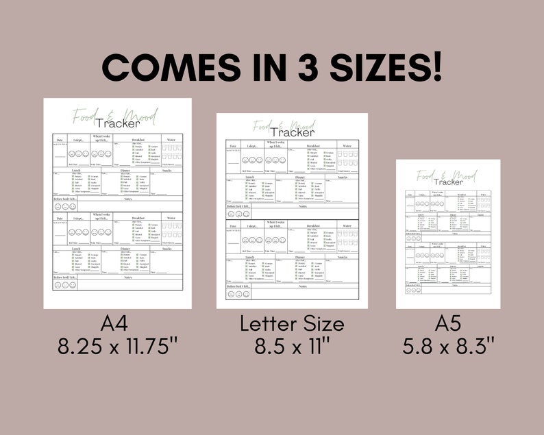 Green Food and Mood Tracker | Printable Food and Symptom Tracker ...