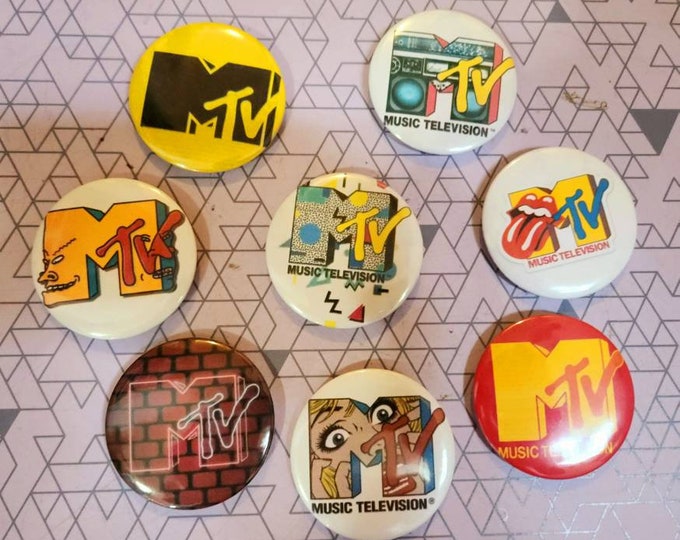 Vintage 80s 90s MTV Promotional Button Pins - Etsy