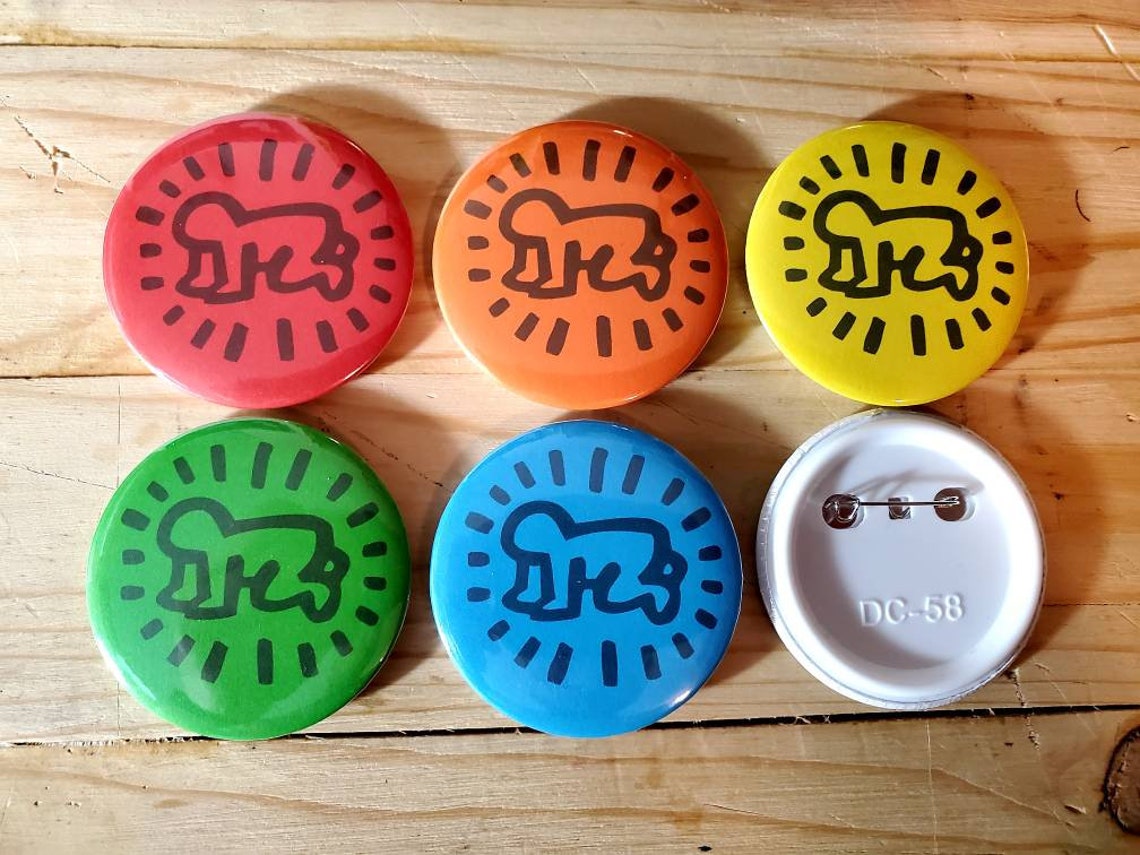 Keith Haring Radiant Baby 2.25 Inch Pins Buttons Badges - Etsy