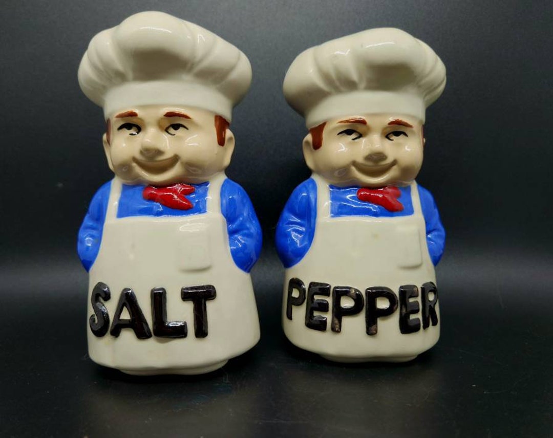 Vintage Chef Salt and Pepper Shaker Set - Etsy