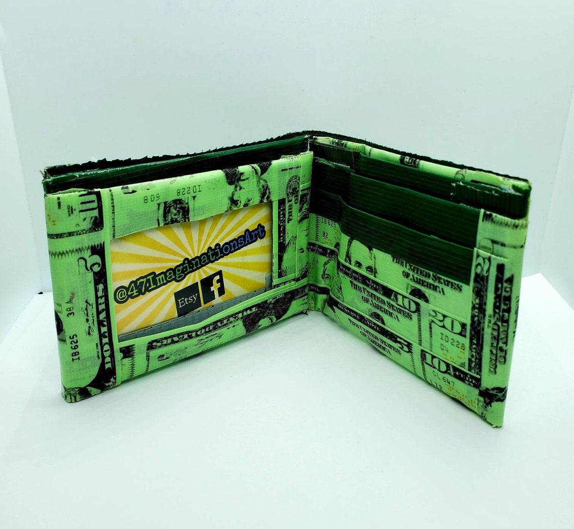 Money Printed Duct Tape Bi-fold Duct Tape Wallet | Etsy