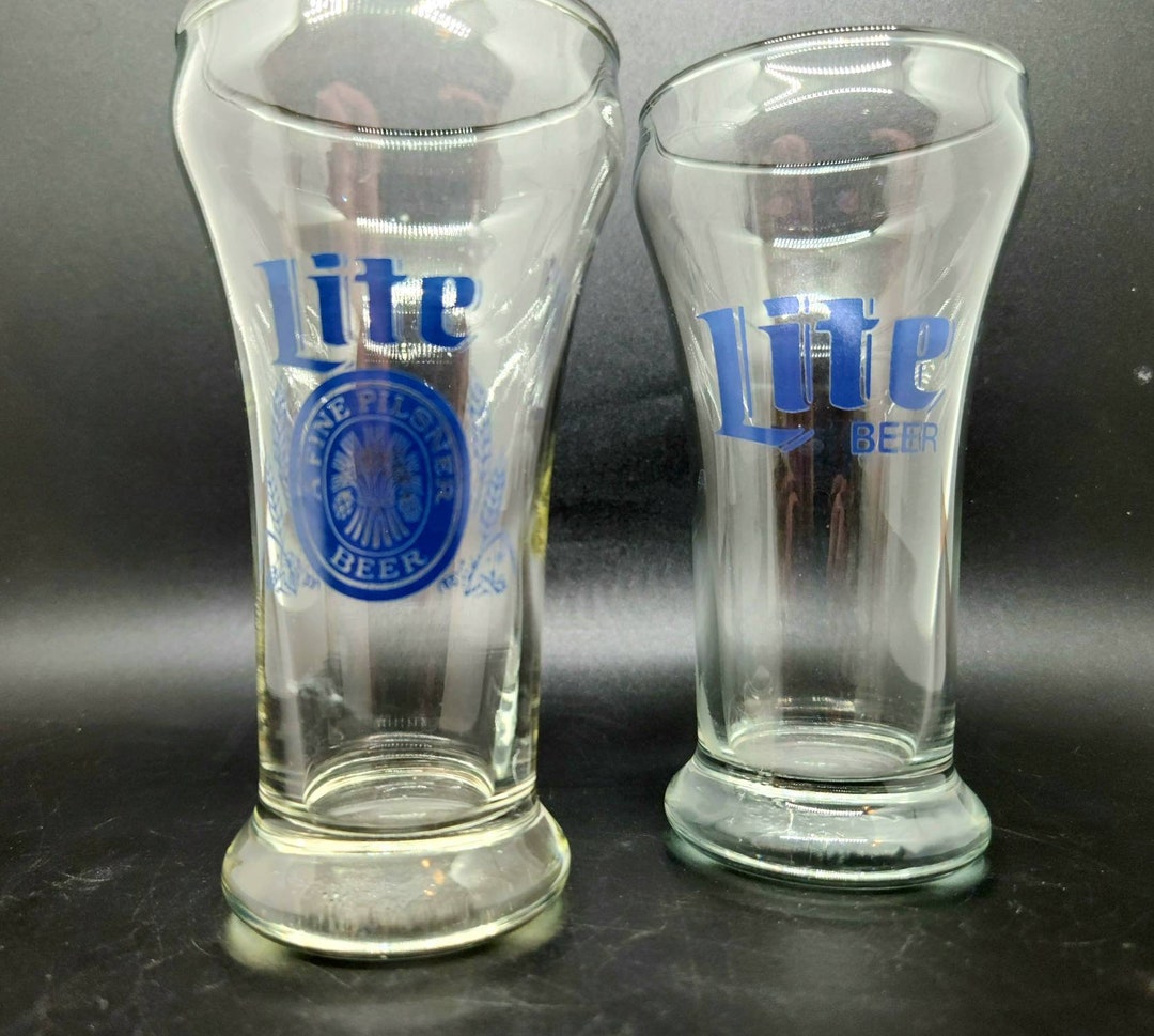 Vintage Miller Lite 8 Ounce Tap Beer Glasses Available Individually or ...