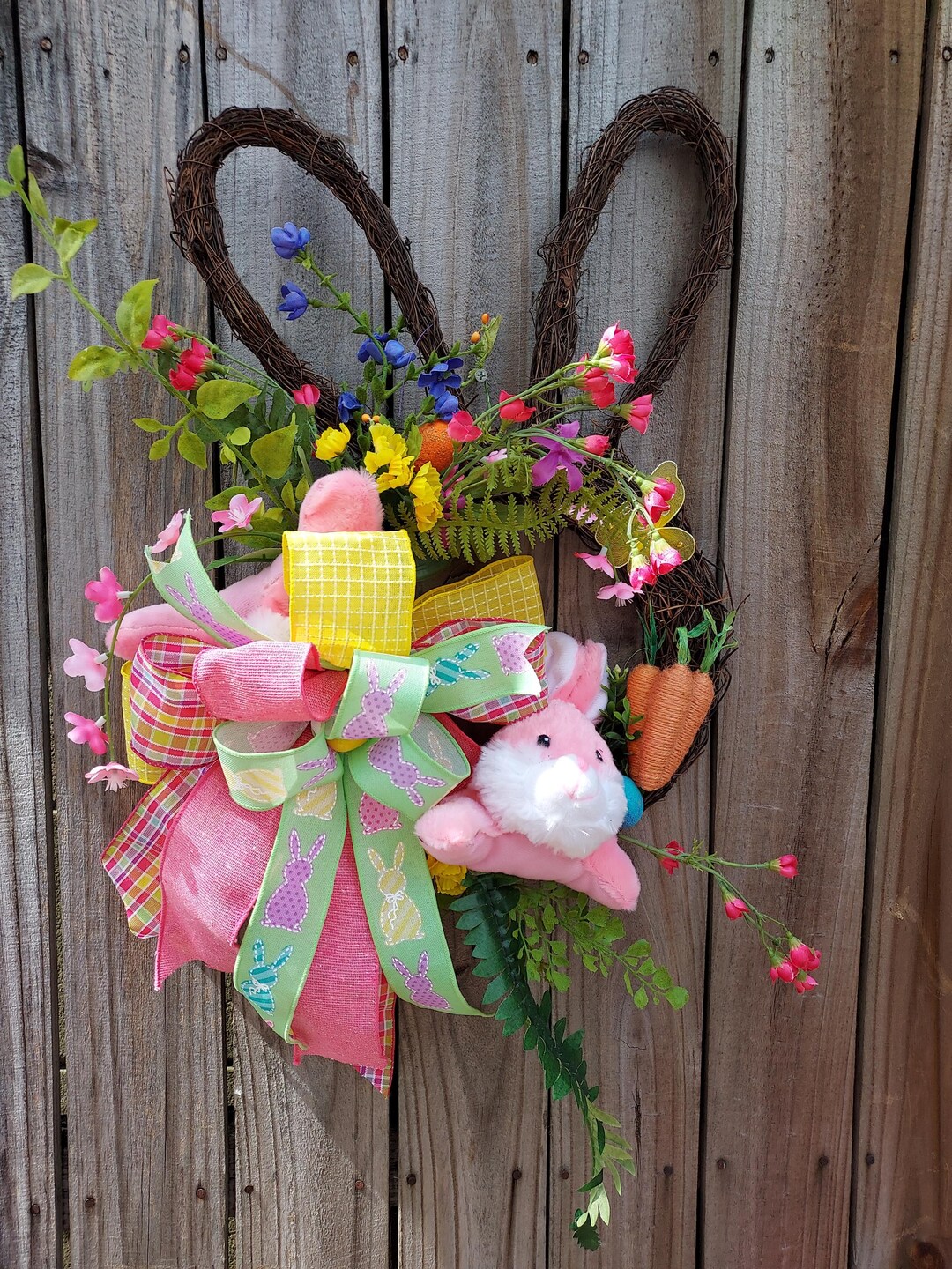 Easter Grapevine Wreath,easter Bunny Grapevine Wreath,grapevine Wreath ...