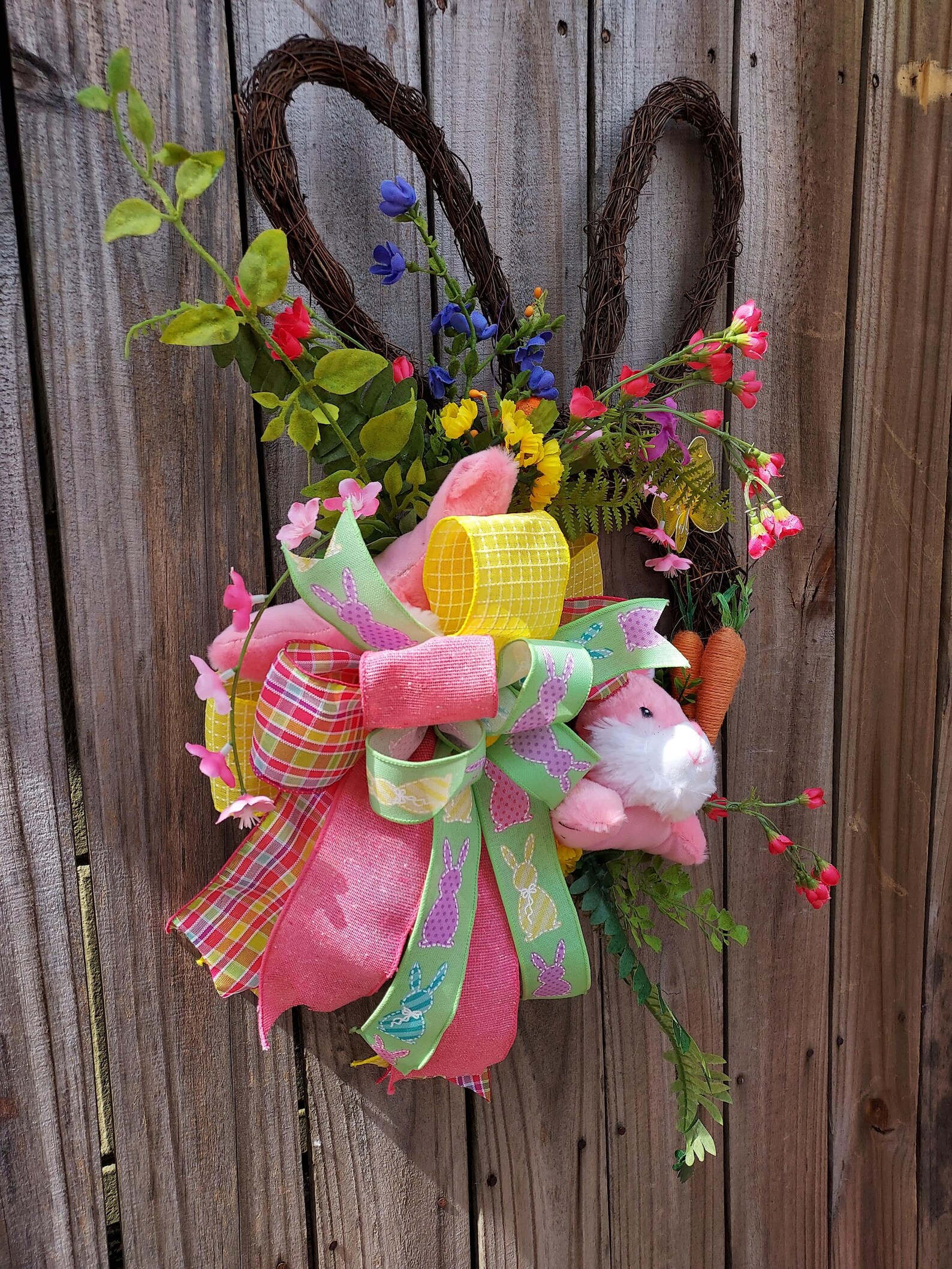 Easter Grapevine Wreath,easter Bunny Grapevine Wreath,grapevine Wreath ...