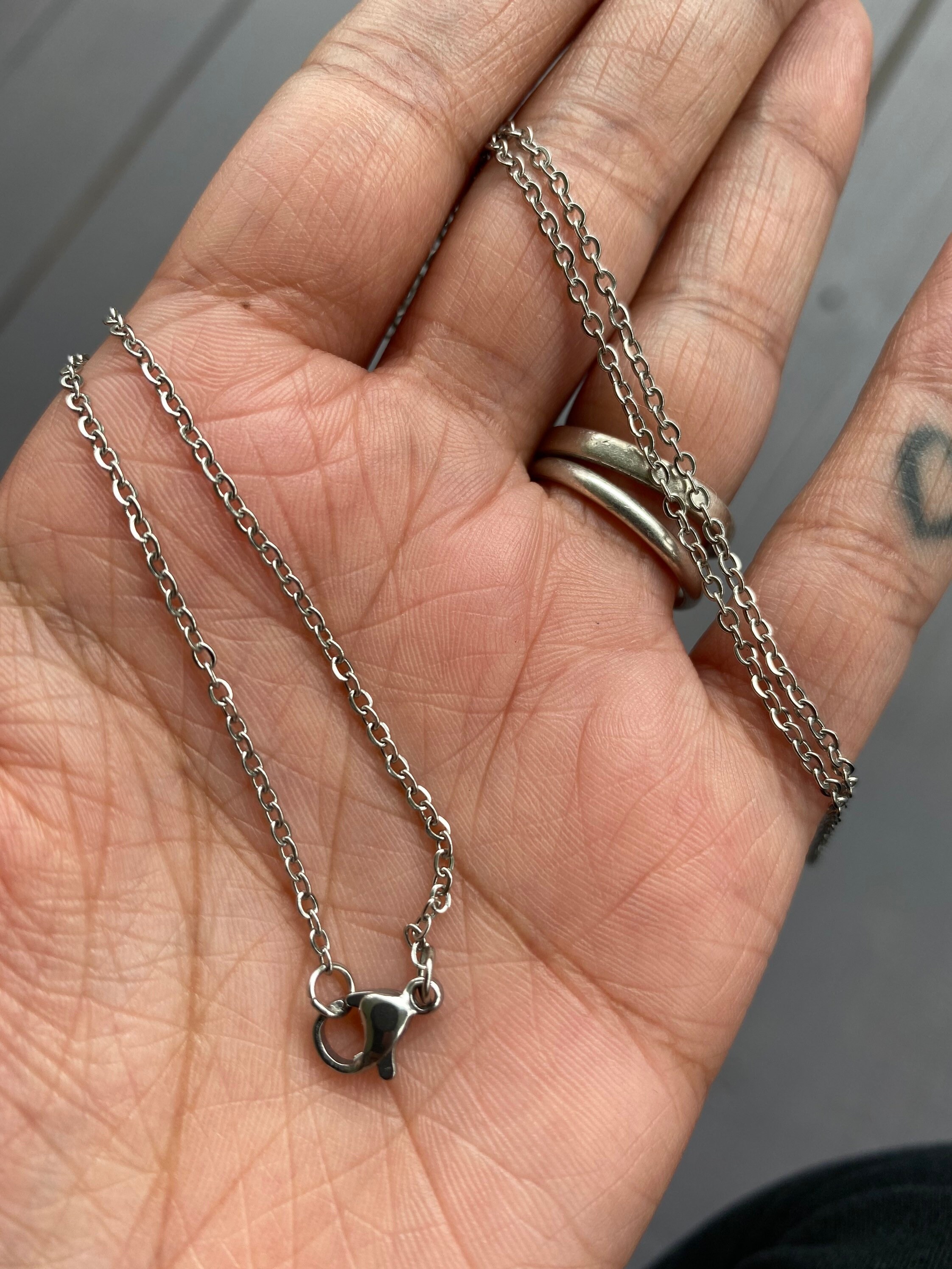 Cadena de acero inoxidable de 18 añadir a la orden de | Etsy