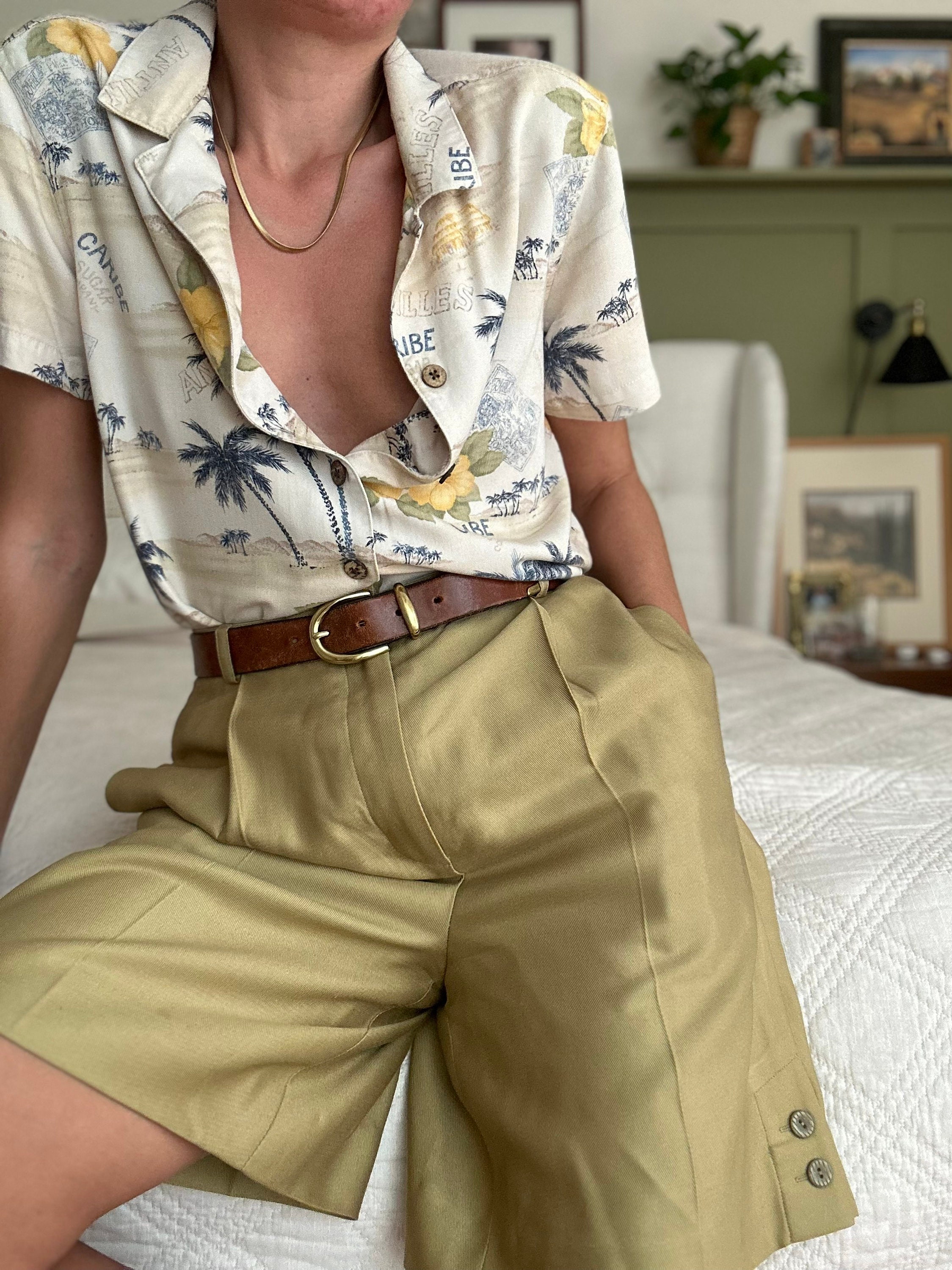 Vintage Y2K Tropical Print Rayon Shirt - Etsy