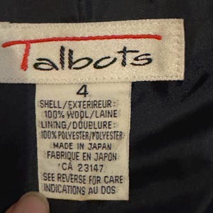 Vintage TALBOTS Pure Wool Navy Blue Classic Blazer - Etsy