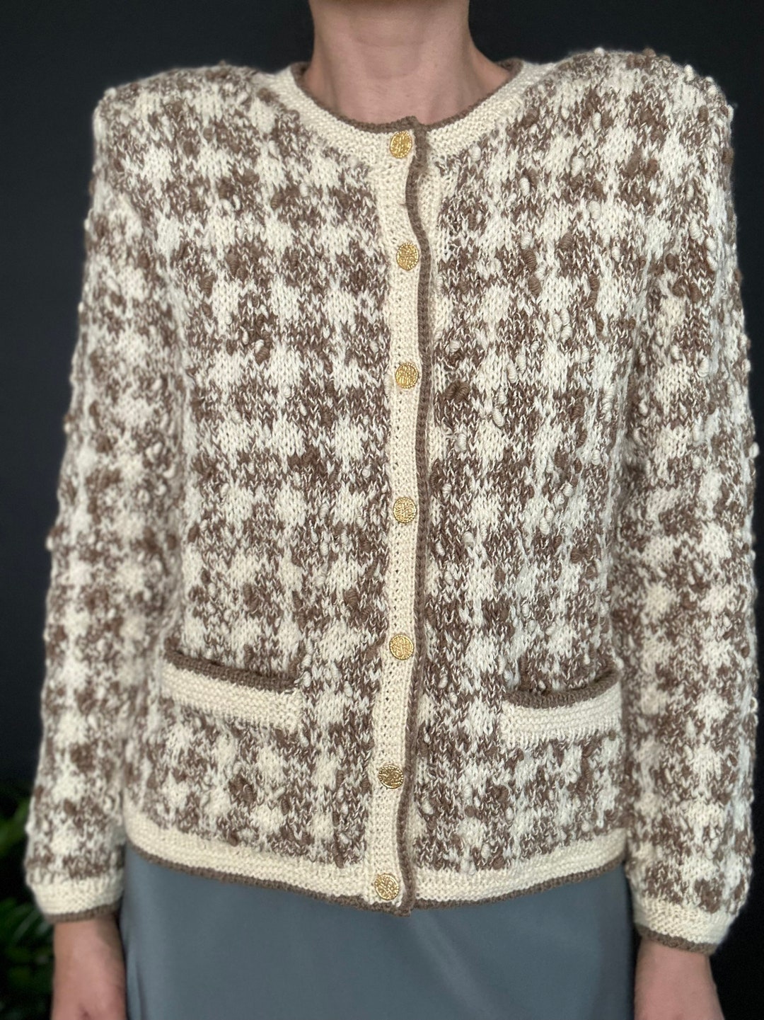 Vintage Pure Merino Wool Handknit Cardigan - Etsy