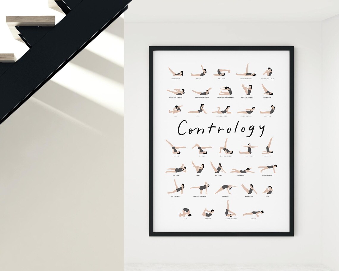 34 Classical Mat Pilates Exercises Printable Wall Art, Pilates Studio ...