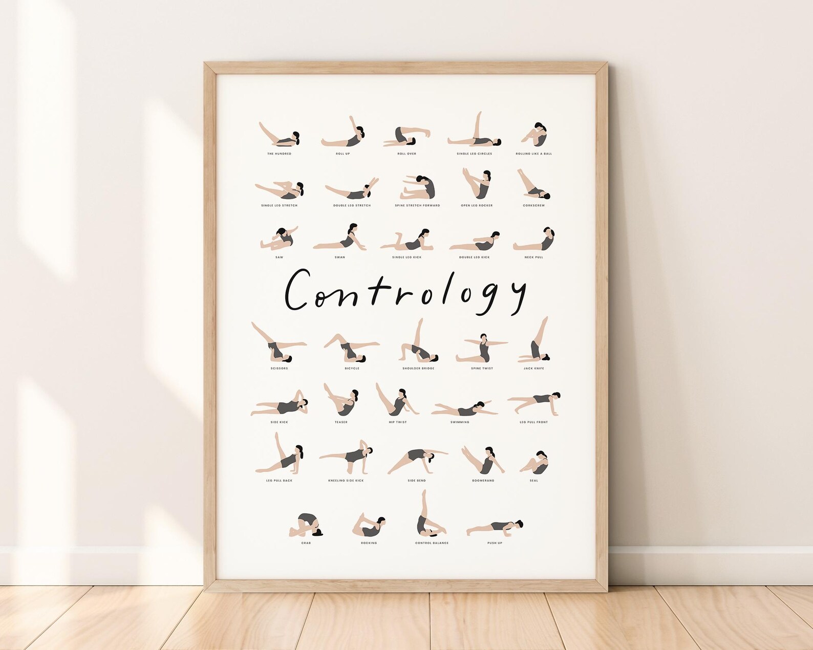 34 Classical Mat Pilates Exercises Printable Wall Art, Pilates Studio ...