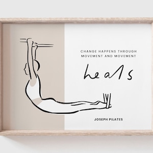 Pilates Cadillac Pose Poster, Inspirational Joseph Pilates Quote ...