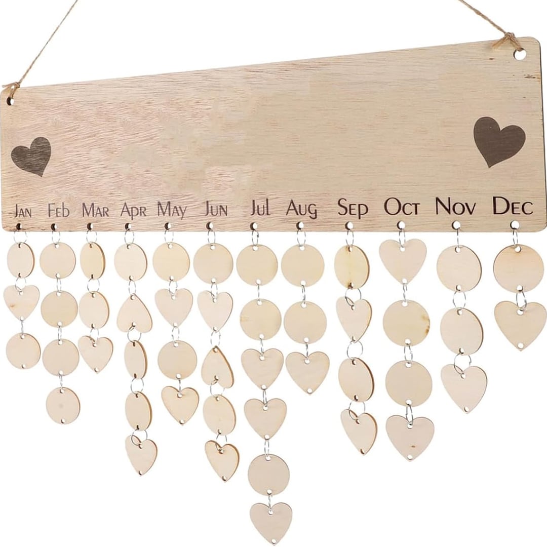 Wooden Wall Calendar, Calendar Listing Family Birthday Board ...