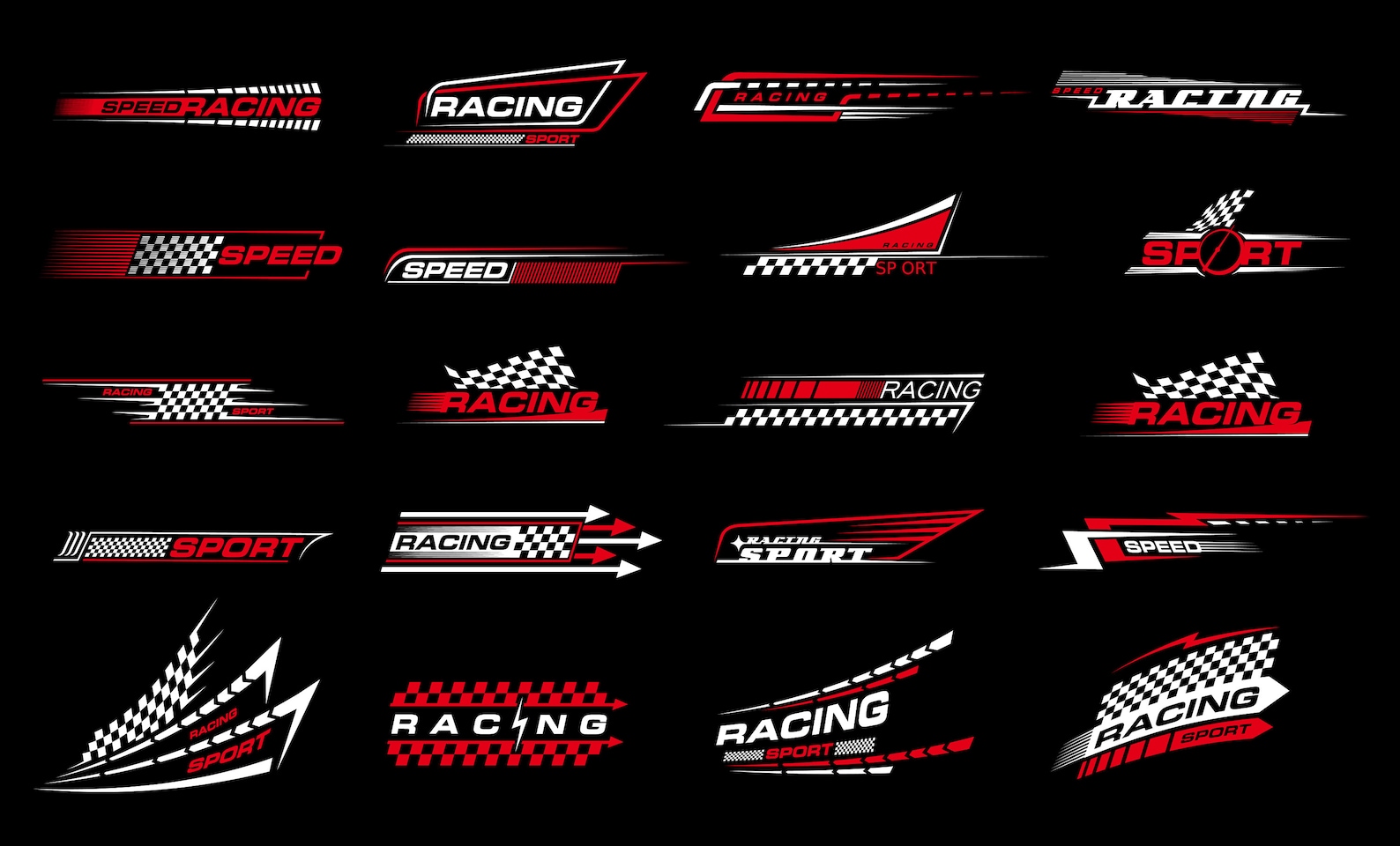 Racing Graphics Logo 20 Designs SVG ESP AI Png - Etsy