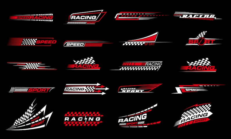Racing Graphics Logo 20 Designs SVG ESP AI Png - Etsy