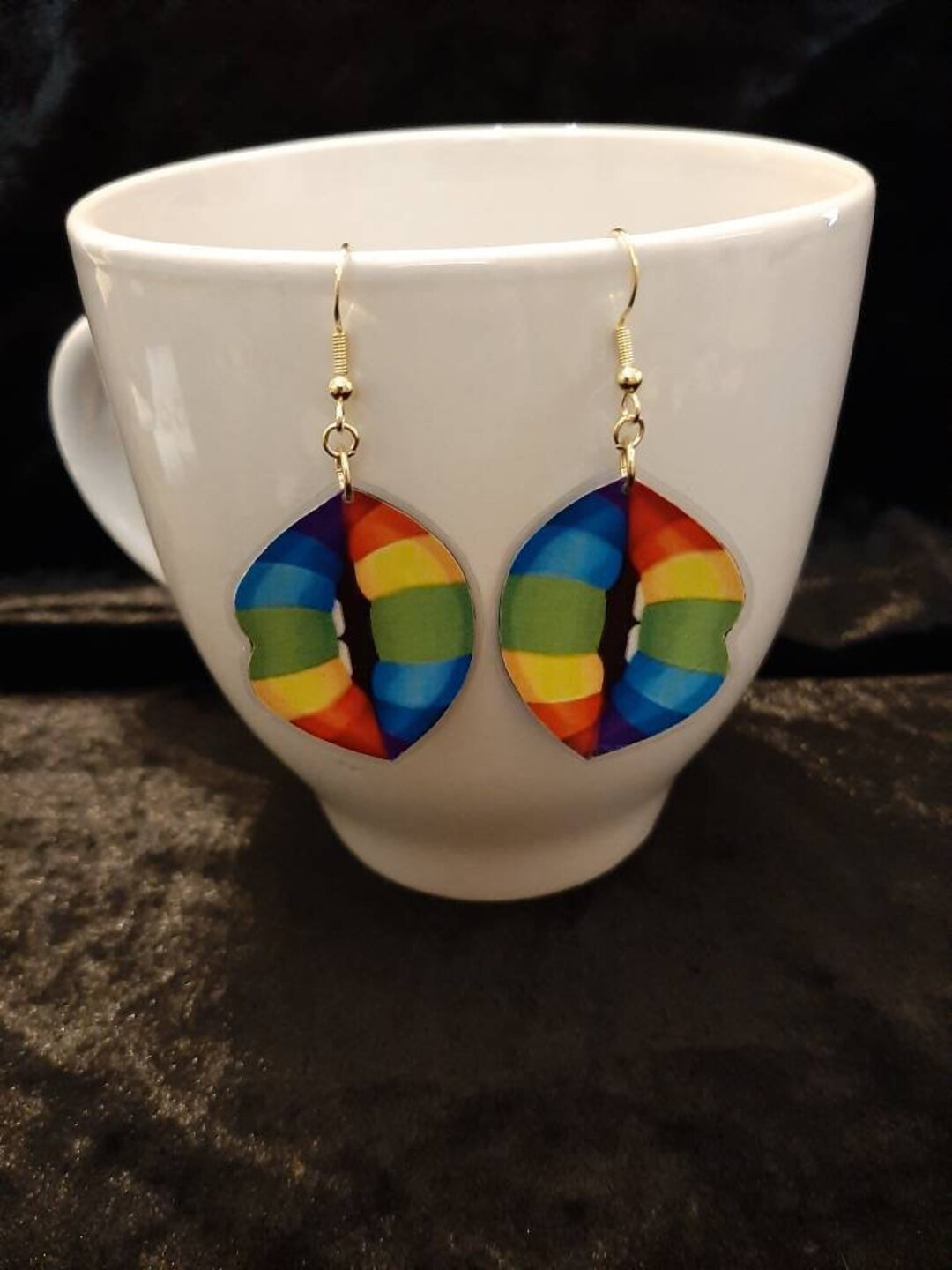 Lip Earrings, Rainbow Earrings, Funky Earrings, Paper Earrings ...