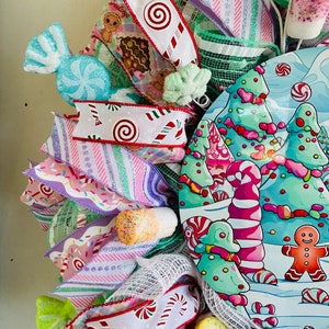 Candy Land Wreath. Christmas Wreath. Holiday Decor. Candy Land Decor ...