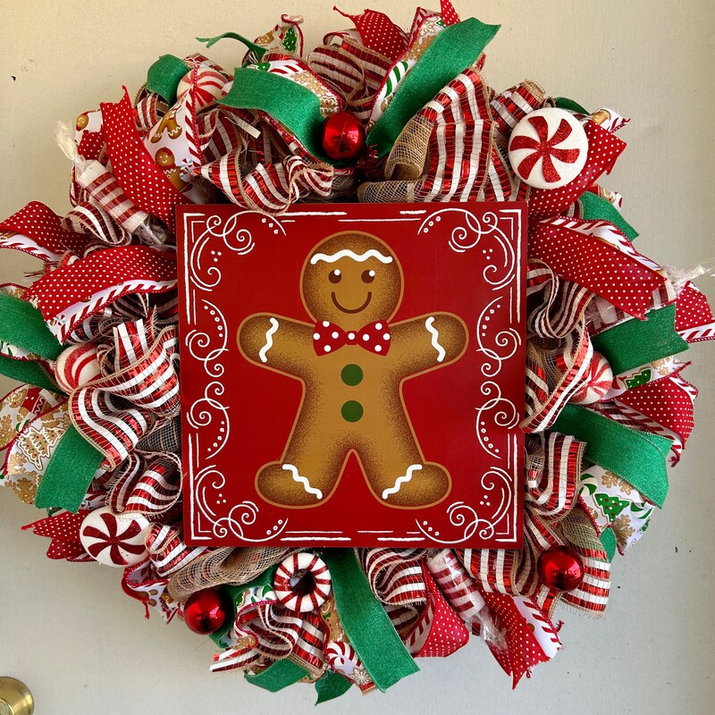 Gingerbread Man Wreath - Etsy