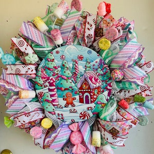 Candy Land Wreath. Christmas Wreath. Holiday Decor. Candy Land Decor ...